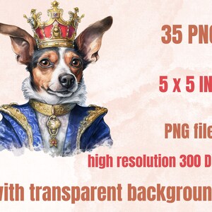 35 PNG Watercolor Fairytale Dogs Clipart Bundle, Fairy Tale Animal Clip ...