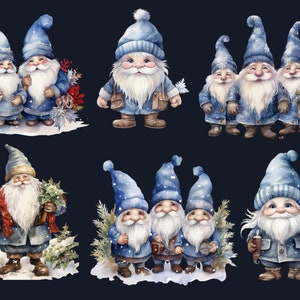 50 PNG Watercolor Winter Gnomes Clipart, Cute Winter Gnome ...