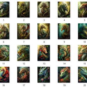 Printable Fantasy Forest Dragons Digital Paper, Green Dragon Digital ...