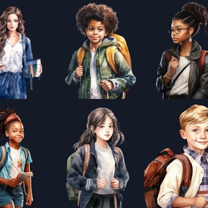 60 PNG Watercolor Student Bundle Clipart, Academia Illustrations Clip ...