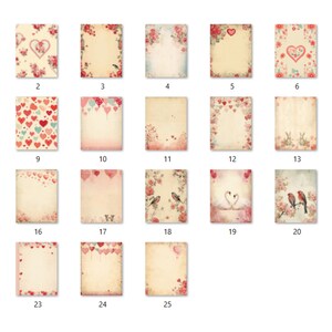 Printable Vintage Valentine's Day Digital Paper, Romantic Valentine ...