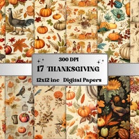 Fall Printable Papers Digital Scrapbook Card Printable Pumpkin ...