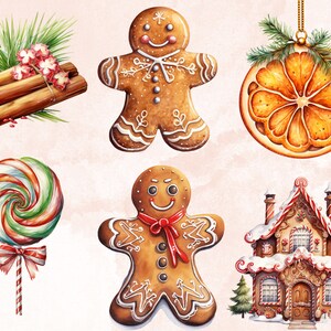 40 PNG Watercolor Christmas Dessert Clipart, Christmas Sweets Clip Art ...