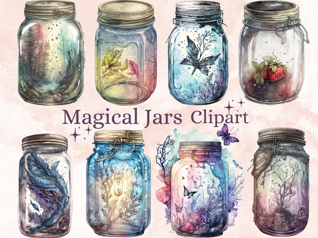 16 PNG Watercolour Magical Jars Clipart, Fantasy Clipart, Fairytale ...