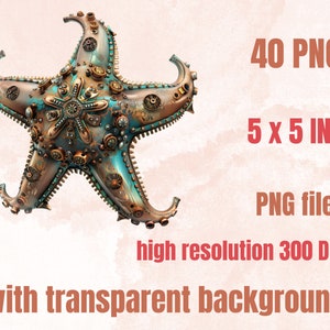 40 PNG Watercolor Steampunk Underwater Clipart, Ocean Steampunk Clip ...