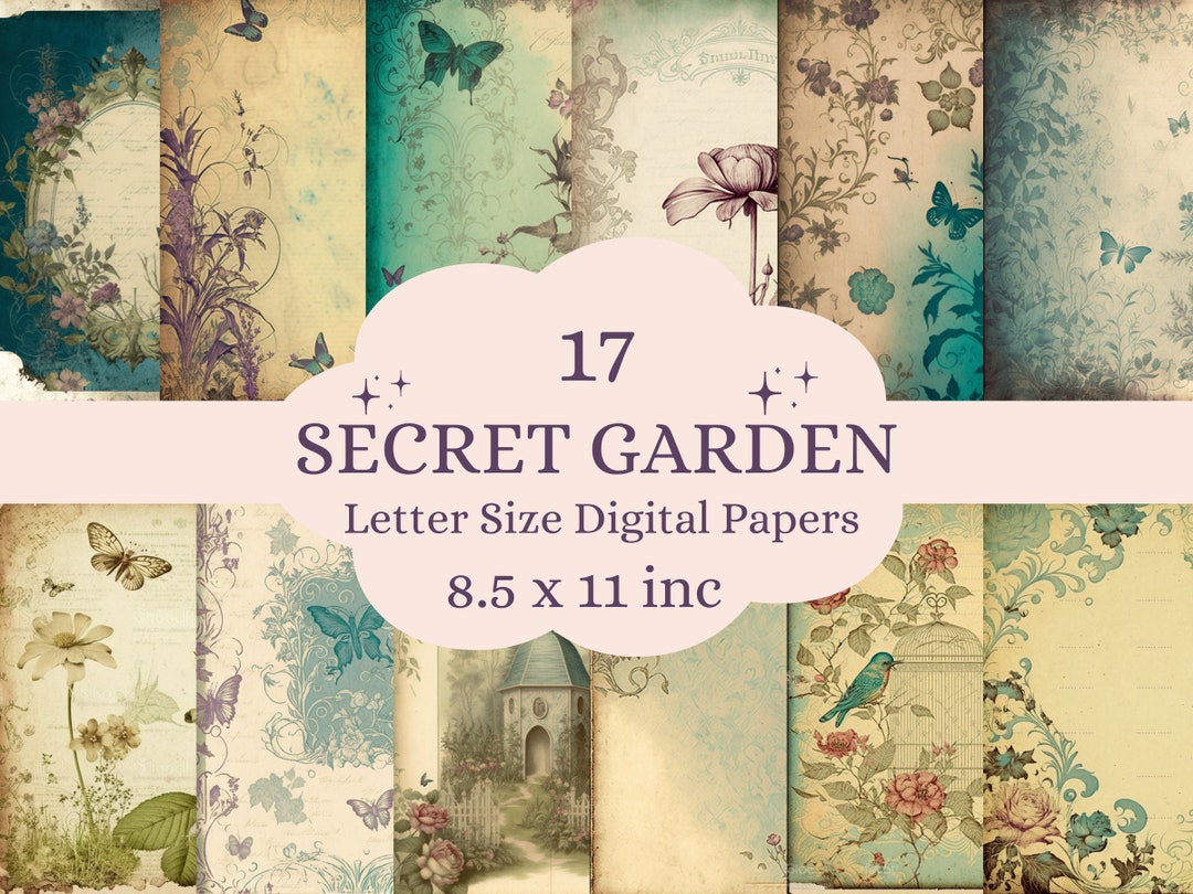 Printable JPG Pages Secret Garden Junk Journal Digital Paper - Etsy