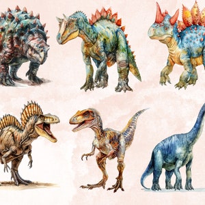 50 PNG Watercolor Dinosaur Clipart, Cute Dino Baby Shower Illustration ...