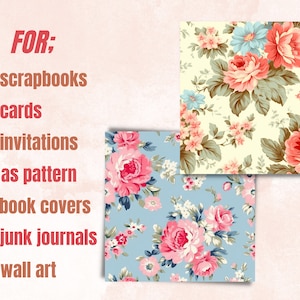 Seamless Vintage Flowers Digital Paper, Shabby Chic Floral Seamless ...