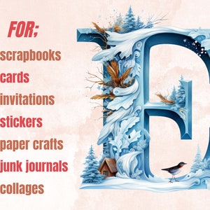26 PNG Watercolour Winter Alphabet Clipart, Snowy Letters Clip Art ...