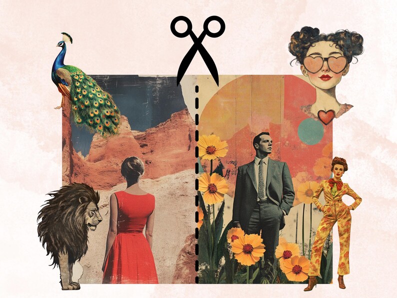 Confidence & Self-love Collage Elements, Whimsical Ephemera Fussy Cut ...