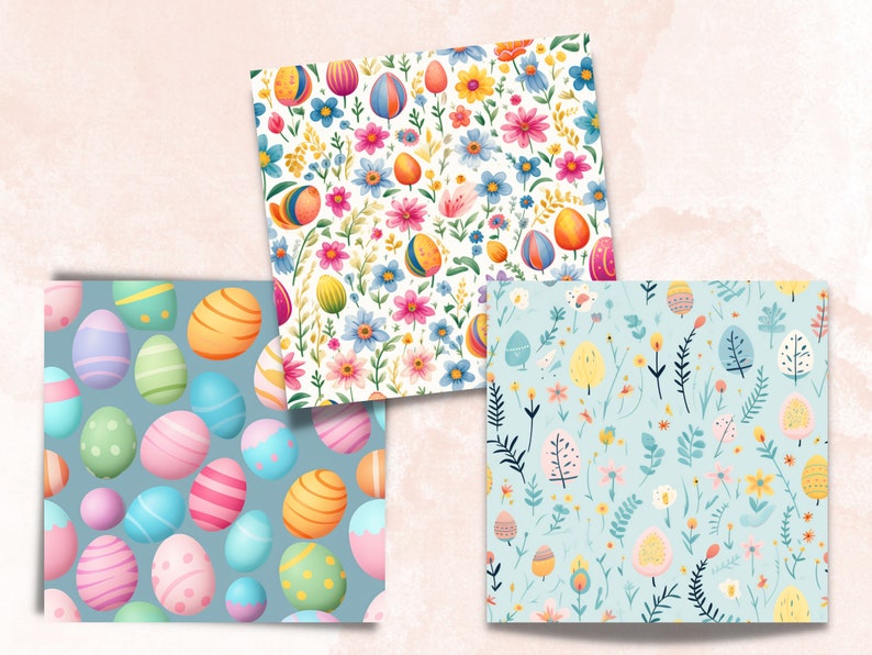 Seamless Happy Easter Digital Paper, Easter Bunny Seamless Pattern ...