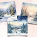 Printable Watercolor Christmas Landscape Digital Paper, Christmas ...