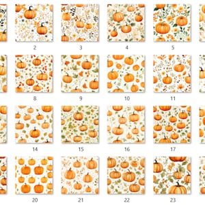 Seamless Watercolor Pumpkin Spice Digital Paper Pack, Pumpkin Harvest ...