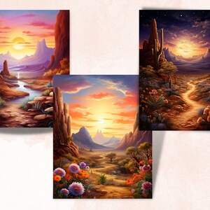 Printable Enchanted Desert Digital Paper, Western Background, Sahara ...