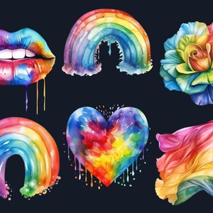 32 PNG Watercolour LGBTQ Pride Clipart Bundle, LGBT Pride Month Files ...