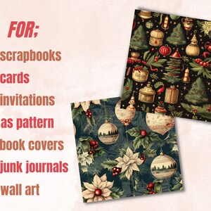 Seamless Vintage Christmas Digital Paper Pack, Winter Holiday Seamless ...