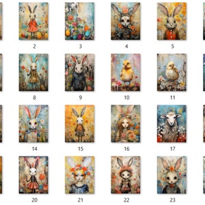 Printable Easter Mixed Media Digital Paper, Whimsical Easter Pages ...