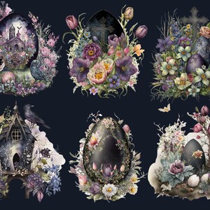 37 PNG Watercolour Gothic Easter Clipart Bundle, Gothic Easter Png ...