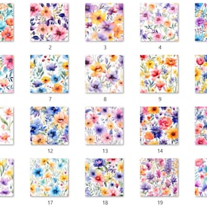 Watercolor Spring Floral Digital Paper, Flowers Seamless Pattern ...
