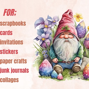 22 PNG Watercolour Easter Gnomes Clipart, Spring Garden Gnome Clip Art ...
