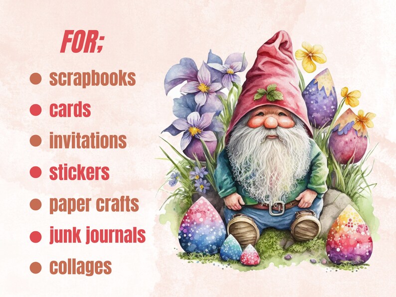 22 PNG Watercolour Easter Gnomes Clipart, Spring Garden Gnome Clip Art ...
