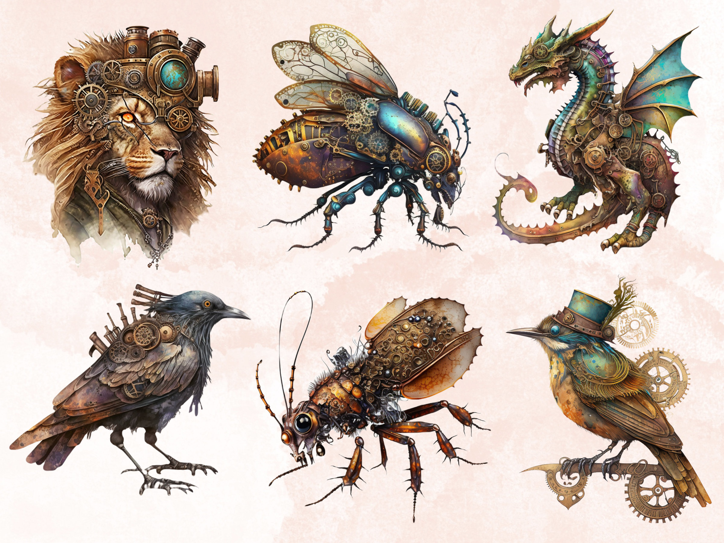 Steampunk Animals Wallpaper