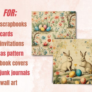 Printable Vintage Easter Digital Paper, Retro Ephemera Collage, Easter ...