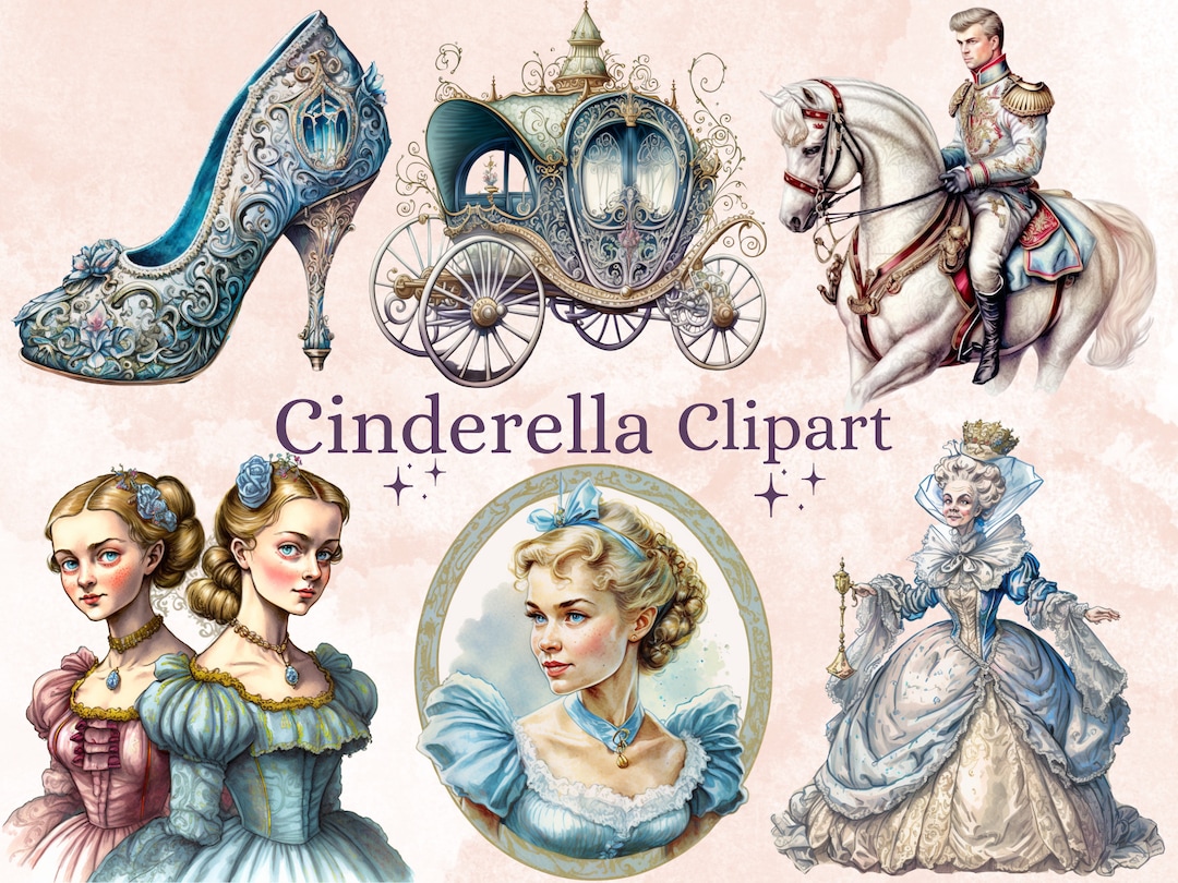40 PNG Watercolour Cinderella Clipart, Cinderella Png, Fairytale ...