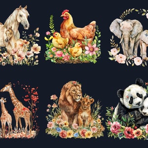 70 PNG Watercolor Mother's Day Animals Clipart, Cute Mothers Day ...