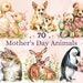 70 PNG Watercolor Mother's Day Animals Clipart, Cute Mothers Day ...