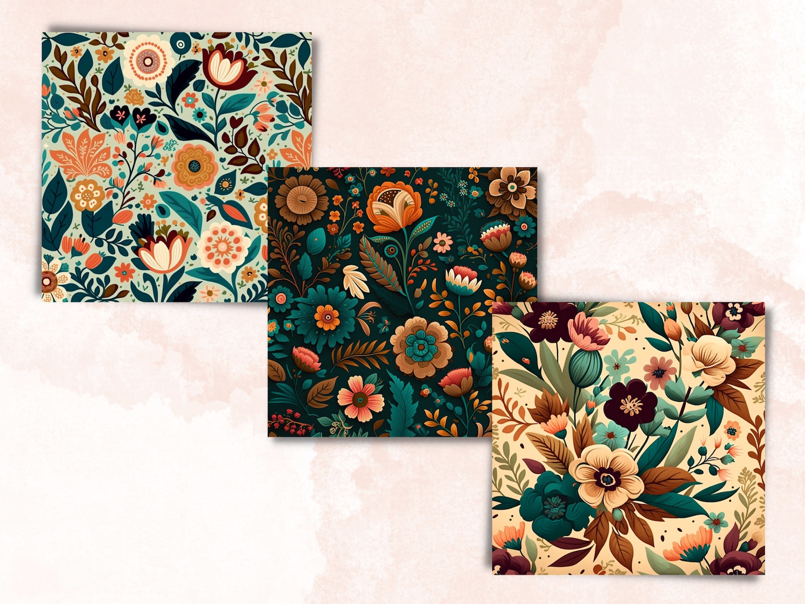 Boho Floral Digital Paper, Boho Flowers Paper Pack, Floral Journal and ...