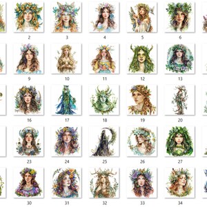 35 PNG Watercolor Spring Goddess Clipart, Floral Beauty Woman ...