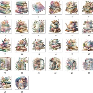 26 PNG Watercolour Pastel Books Clipart, Pastel Floral Book Clip Art ...