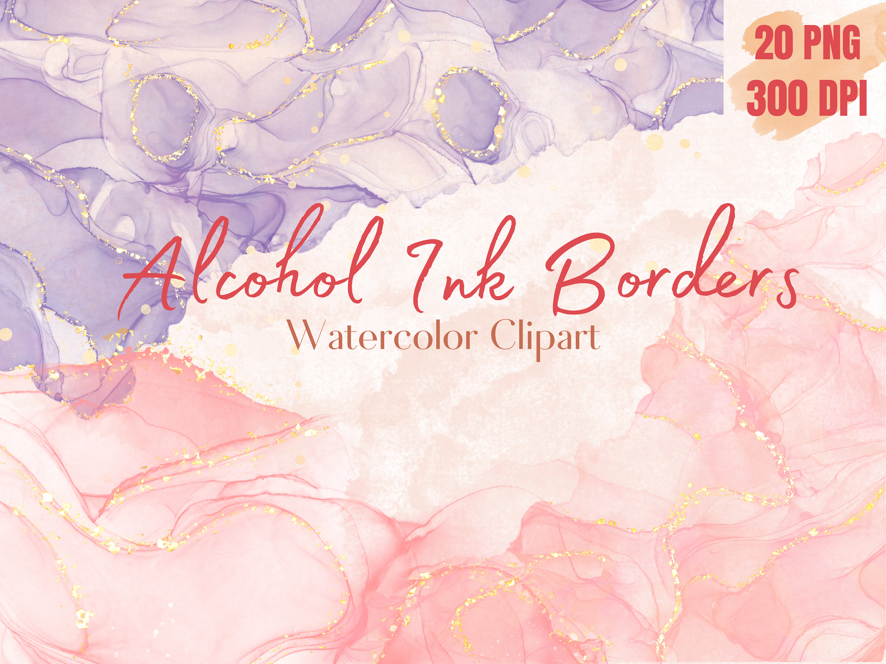 20 PNG Alcohol Ink Clipart Borders Watercolor Clip Art - Etsy Canada