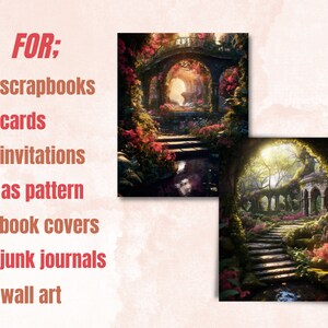 Printable Enchanted Garden Digital Paper, Secret Garden Background ...