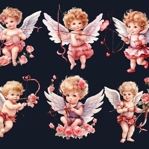 35 PNG Watercolor Valentine's Day Cupid Clipart, Valentines Day Cute ...