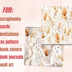 Seamless Boho Floral Digital Paper, Elegant Boho Flowers Seamless ...
