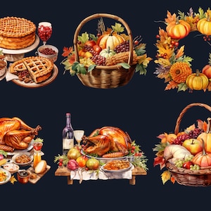 55 PNG Watercolor Thanksgiving Clipart, Thanksgiving Turkey ...