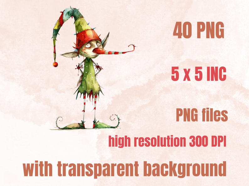 40 PNG Whimsical Christmas Elf Clipart, Quirky Xmas Elves Illustration ...