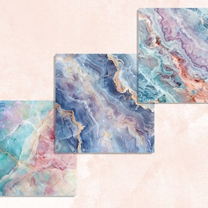 Pastel Marble Texture Digital Paper Pack, Marble Patterns Background ...