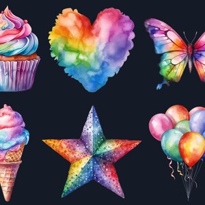 32 PNG Watercolour LGBTQ Pride Clipart Bundle, LGBT Pride Month Files ...