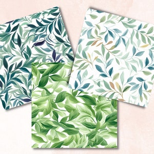 Seamless Gentle Leaves Digital Paper, Eucalyptus Greenery Seamless ...