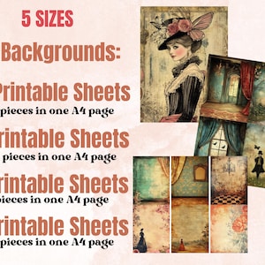 Whimsy Victorian Collage Elements, Surreal Modern Victorian Fussy Cut ...