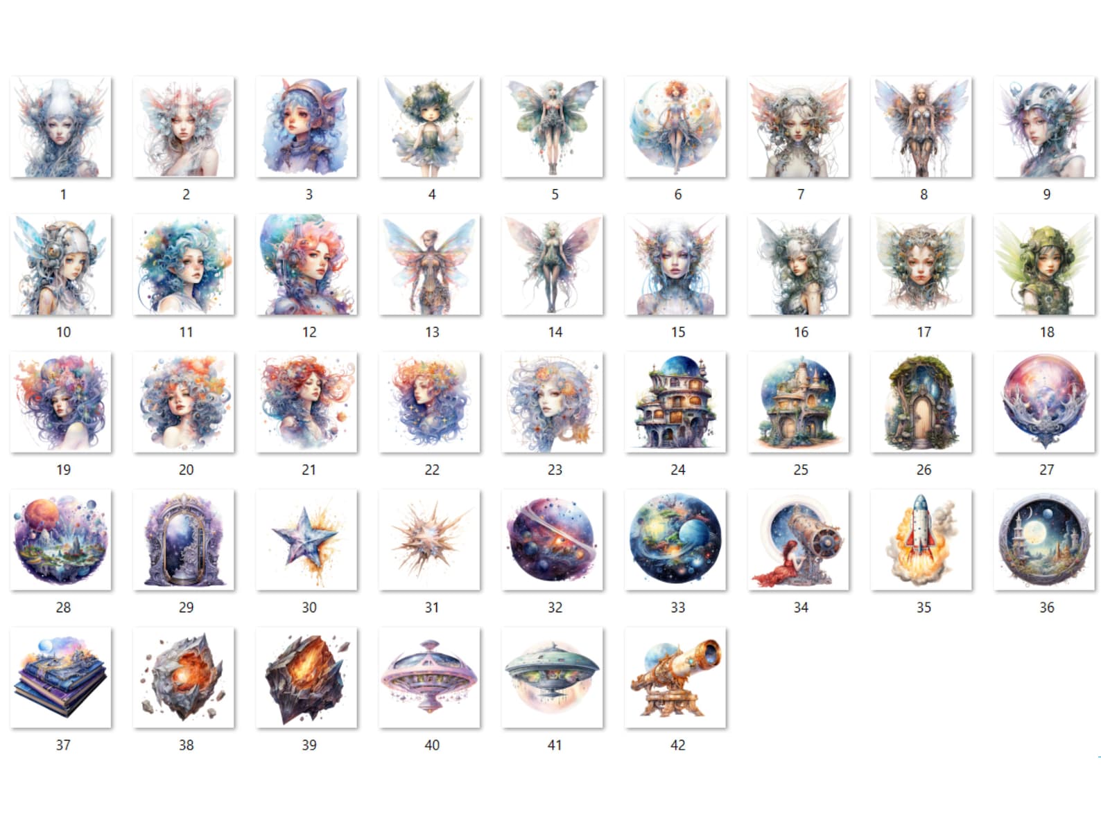 42 PNG Watercolour Space Fairy Clipart, Celestial Galaxy Fairy Clip Art ...