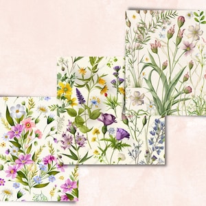 Spring Wildflowers Digital Paper, Spring Floral Paper Pack, Floral ...
