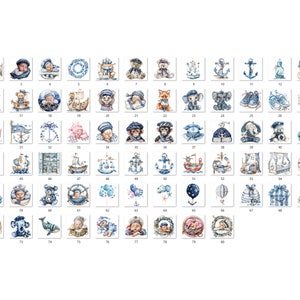 80 PNG Watercolor Nautical Nursery Clipart, Little Sailor Baby Shower ...