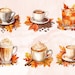 30 PNG Watercolor Fall Drink Clipart, Autumn Coffee Illustrations Clip ...
