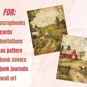 Farm Junk Journal, Printable Farm Life Nursery Digital Paper, Baby Farm ...