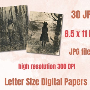 Vintage Creepy Spring Portraits, Junk Journal Ephemera, Printable ...