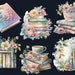 26 PNG Watercolour Pastel Books Clipart, Pastel Floral Book Clip Art ...